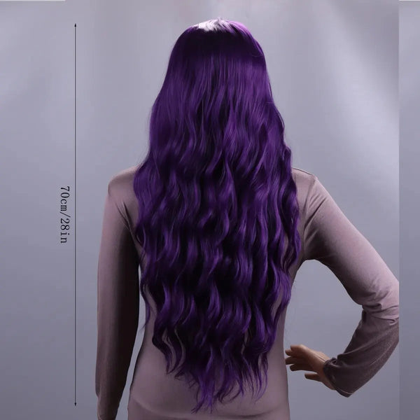 Popxstar Long Purple Wig for Women 28" Long Lavender Purple Wig With B ...