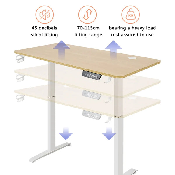 Popxstar Height Adjustable Desk Motion Electric Sit Stand Up Down Comp ...