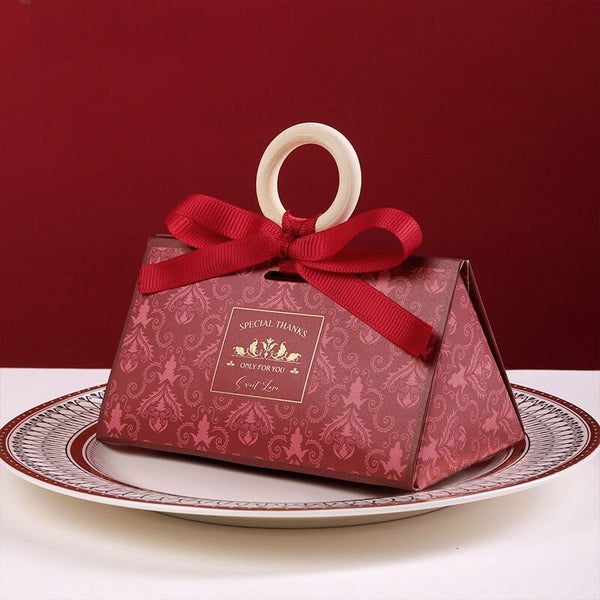 Popxstar Large Triangle Shape Paper Bag Packaging Box with Handles Wed ...